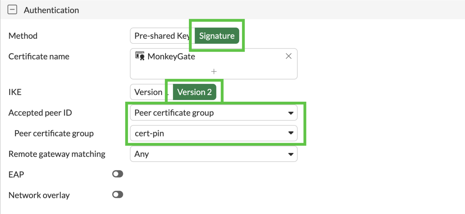 FortiGate IPsec Remote Access VPN with Computer Certificate Pinning ...